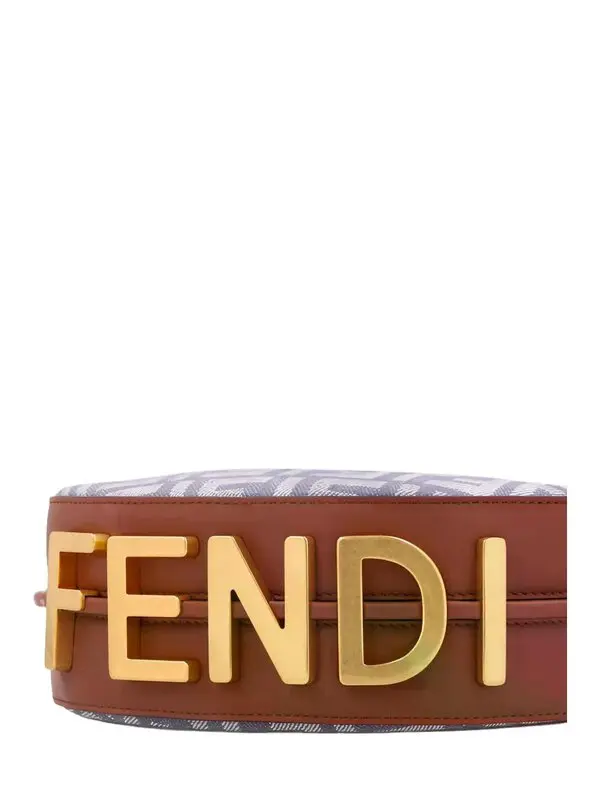 Fendi Ff-logo Crescent Shoulder Bag - Blue
