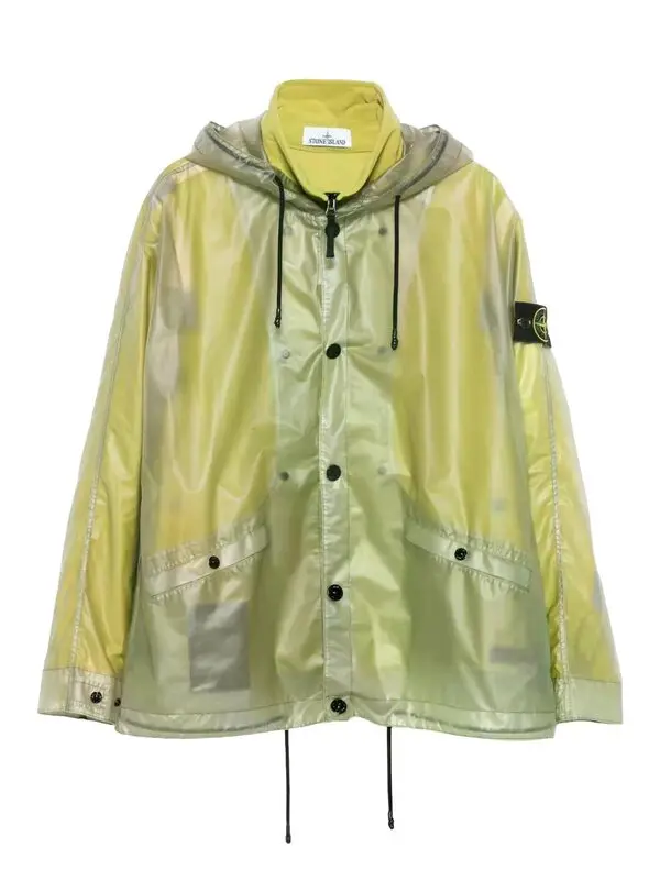 Stone Island Hooded Raincoat - Green