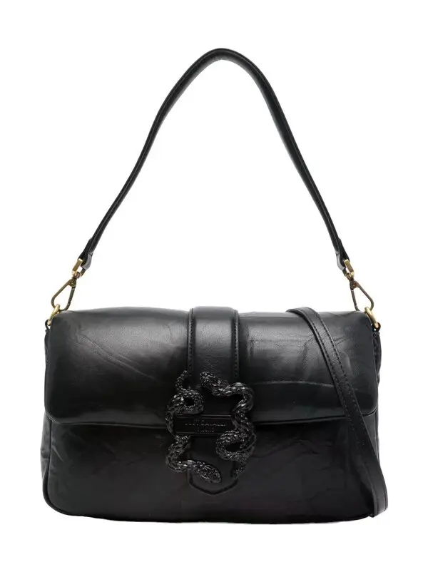 Just Cavalli Snake Buckle Shoulder Bag - Black