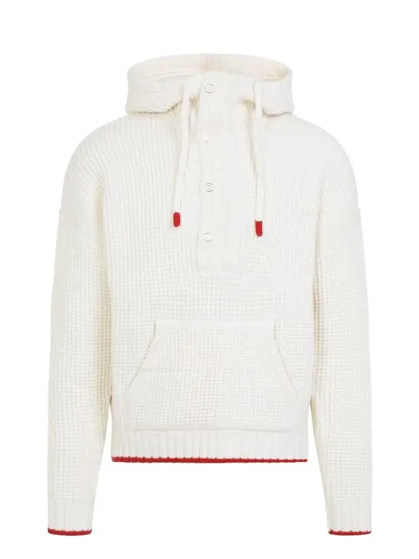 Casablanca Waffle Knit Hoodie - White