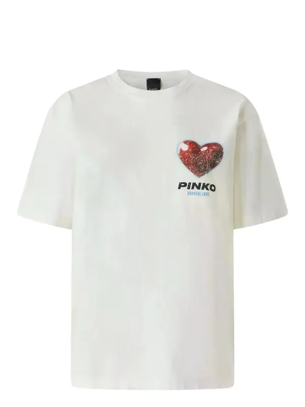 Pinko Heart-print T-shirt - White