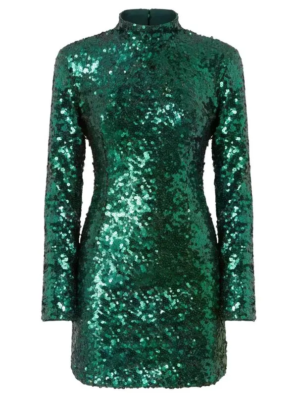 Pinko Sequin-embellished Mini Dress - Green