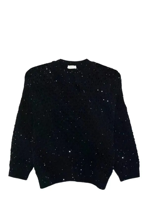 Peserico Sequin-embellished Wool Sweater - Blue
