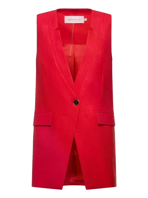 SIMONA CORSELLINI Single-button Vest - Red