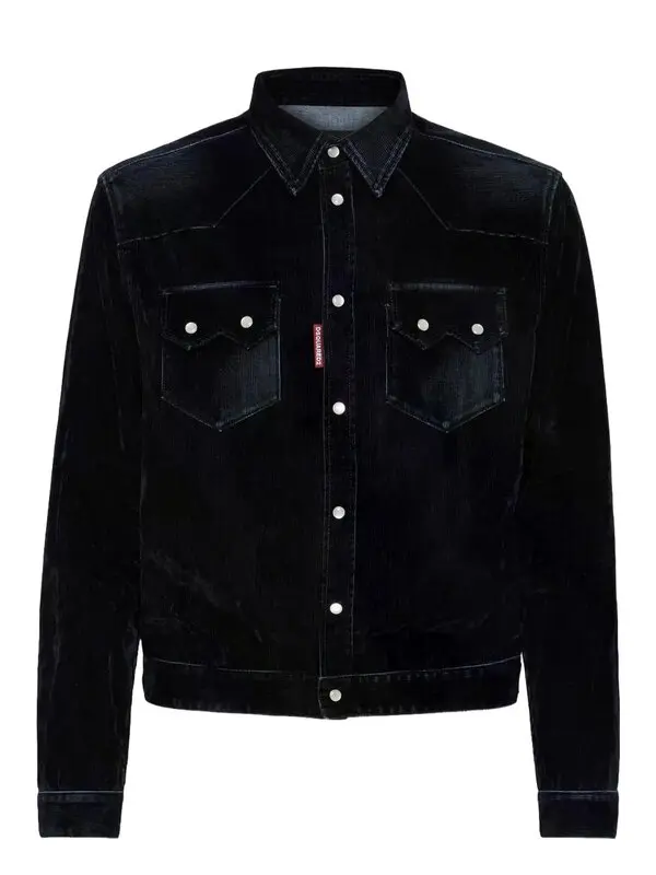 Dsquared2 Flocked Denim Jacket - Blue