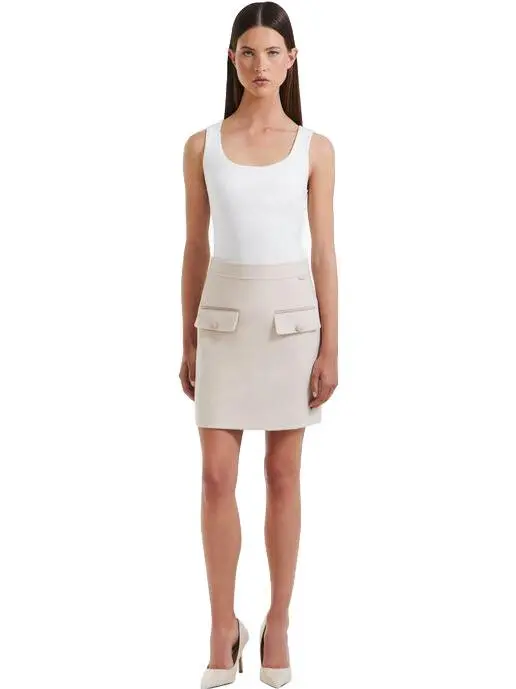 Rudsak Fitted Wool Skirt - White