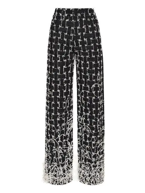 Oscar De La Renta Woven Jacquard Pant - Denim