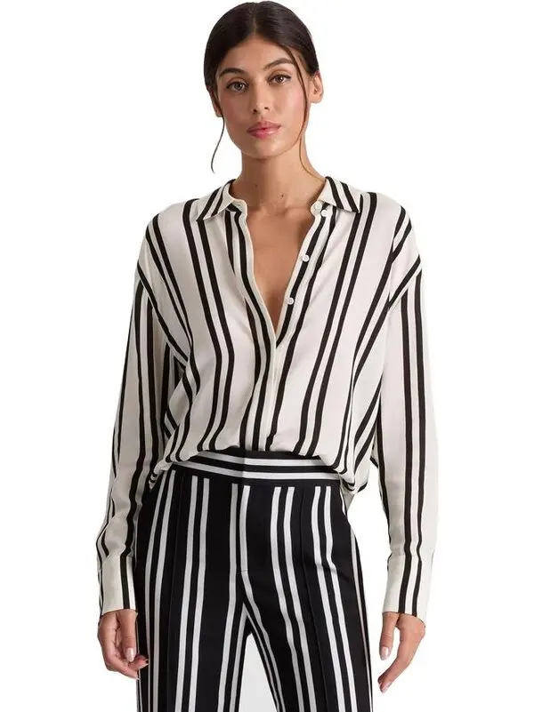 Alice + Olivia Dimitra Oversized Striped Button-down Shirt - Stripe