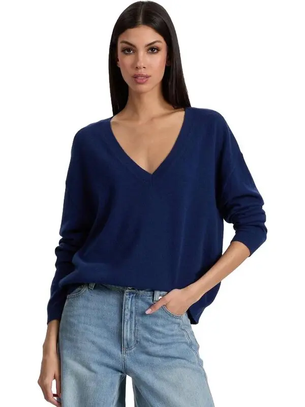 Alice + Olivia Williams Cashmere Pullover - Navy