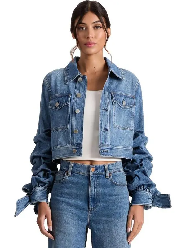Alice + Olivia Tiff Denim Jacket - Blue