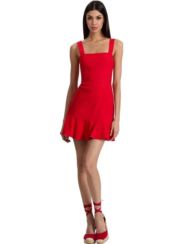 Alice + Olivia Kaidra Linen Mini Dress - Red