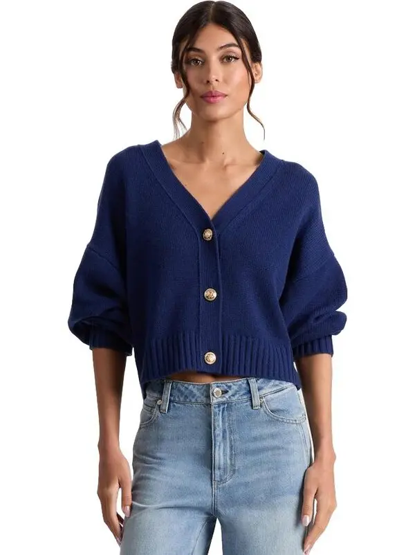 Alice + Olivia Atticus Cashmere Cardigan - Navy