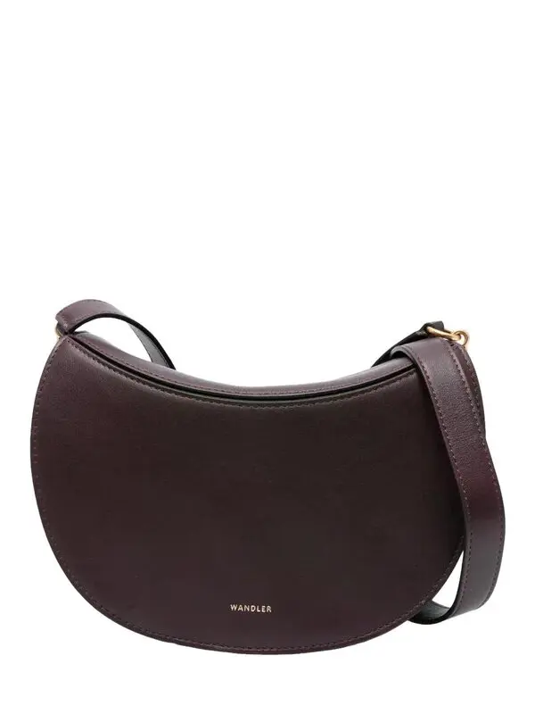WANDLER Kate Crescent-shaped Leather Shoulder Bag - Red