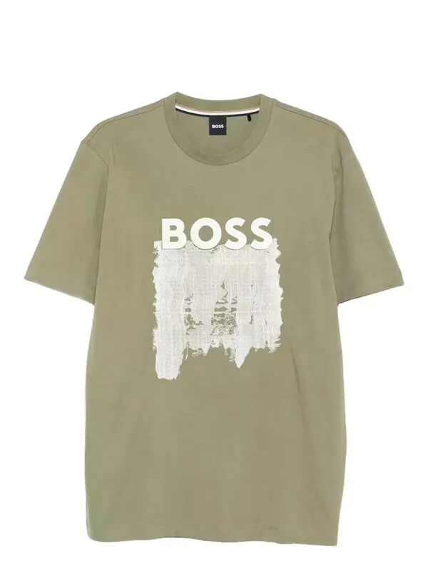 BOSS Logo-print Cotton T-shirt - Green