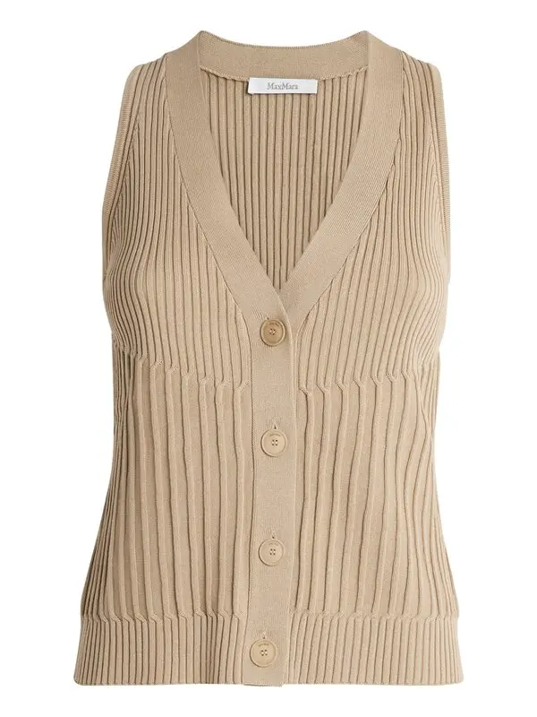 Max Mara Knitted Waistcoat - Beige