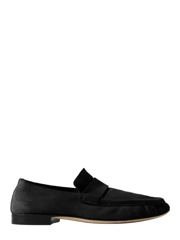 THE ROW Suede Loafers - Black