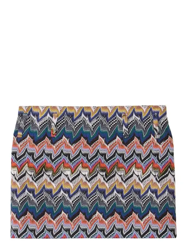 Missoni Striped Metallic Crochet-knit Mini Skirt - Multi