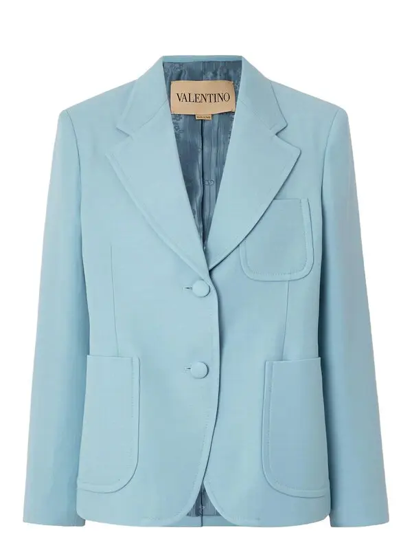 Valentino Garavani Wool And Silk-blend Blazer - Blue