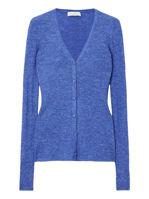 Gabriela Hearst Aiste Ribbed Cardigan - Blue