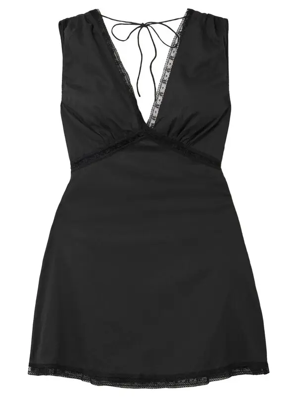 Faithfull The Brand Denise Lace-trimmed Mini Dress - Black