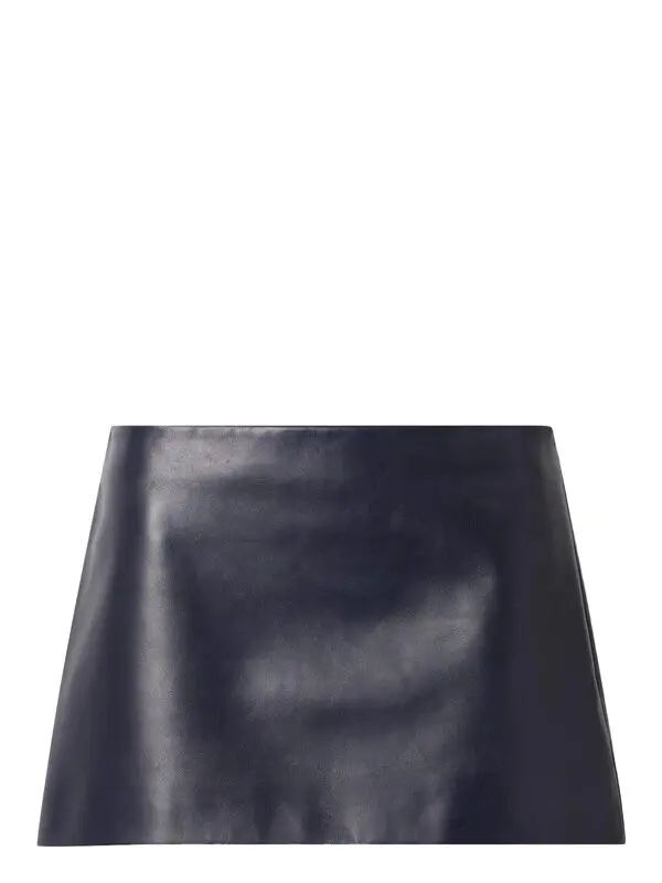 Khaite Jett Leather Mini Skirt - Blue