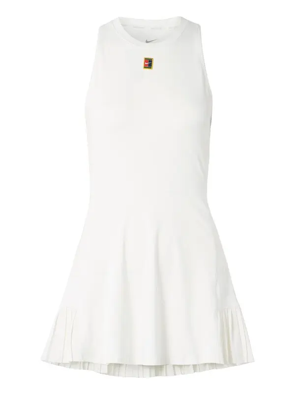 Nike Wimbledon Court Slam Paneled Dri-fit Tennis Dress - White