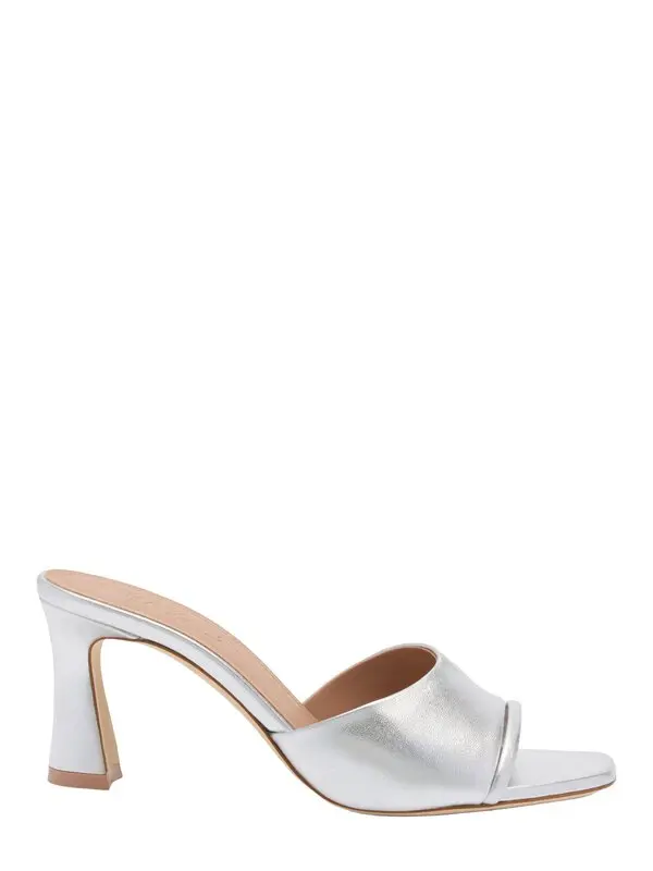 MALONE SOULIERS Metallic Leather Roxanne Mules - Silver