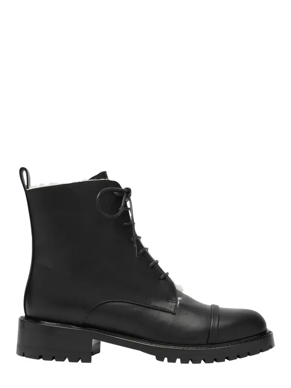 MALONE SOULIERS Leather-shearling Miller Ankle Boots - Black