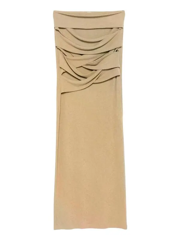 Nanushka Draped Panel Maxi Skirt - Neutrals