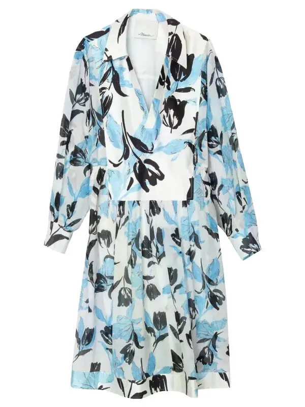3.1 Phillip Lim Floral-print Belted Dress - Neutrals