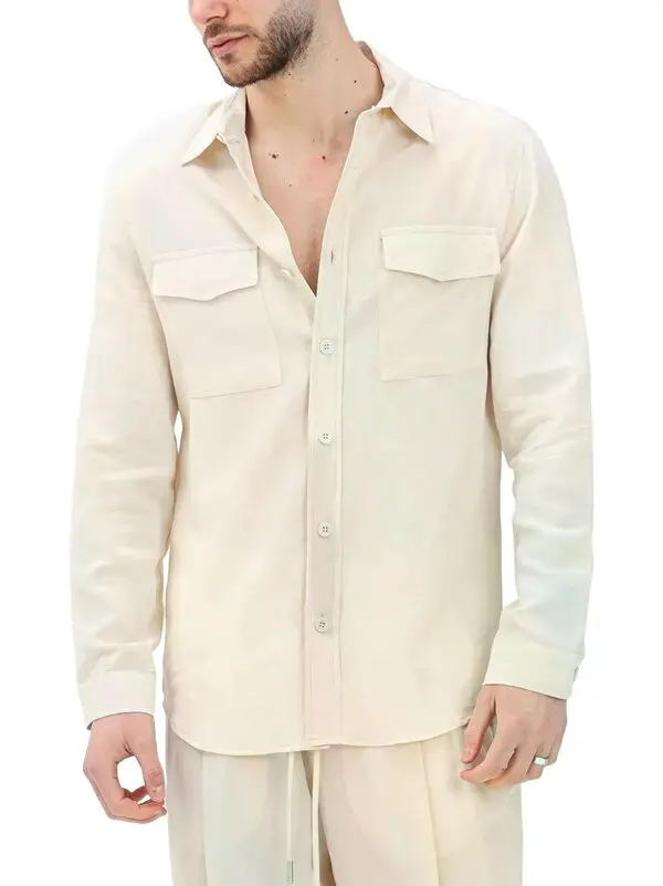 YES LONDON Double-pocket Long-sleeve Shirt - Neutrals