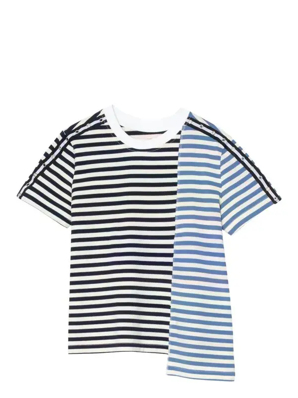 3.1 Phillip Lim Striped Paneled T-shirt - Black