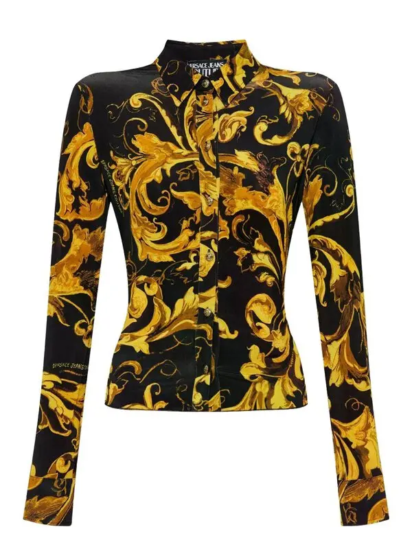 Versace Baroque-print Shirt - Yellow