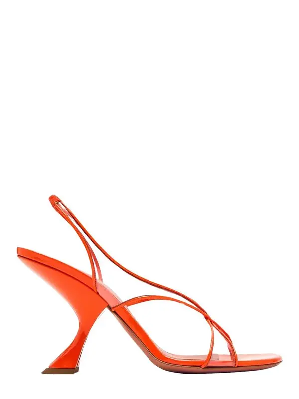 Amina Muaddi 90mm Sculpted-heel Sandals - Orange