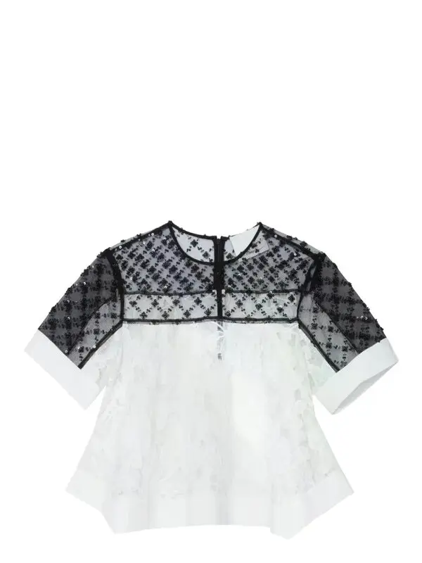 3.1 Phillip Lim Beaded Lace Top - White