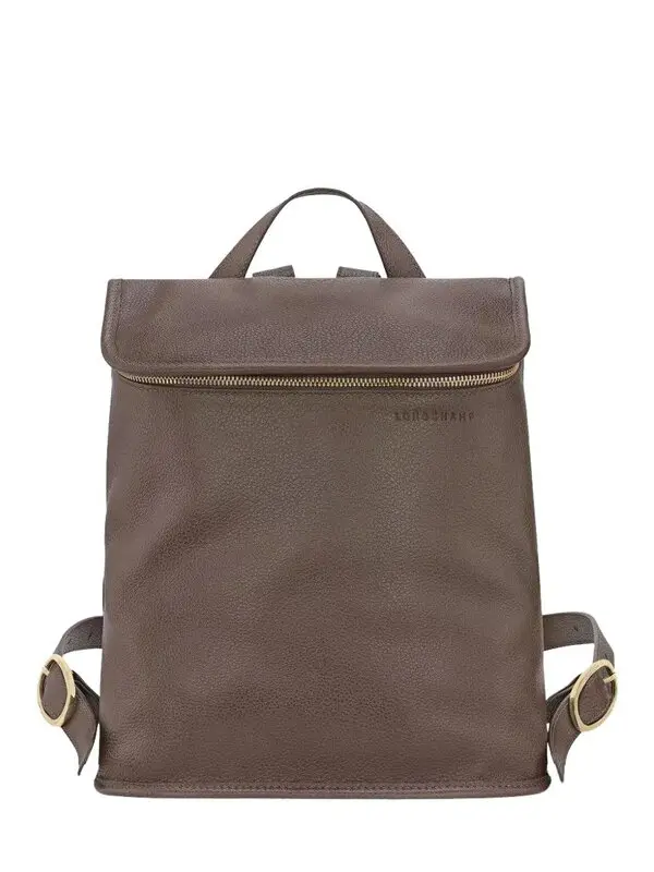 Longchamp Le Foulonné M Leather Backpack - Brown