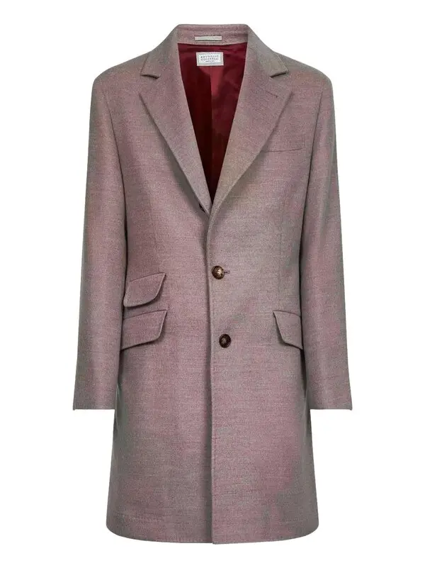 Brunello Cucinelli Notched-lapel Single-breasted Coat - Red