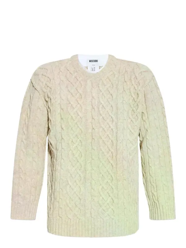 Moschino Cable-knit Virgin Wool Sweater - Neutrals