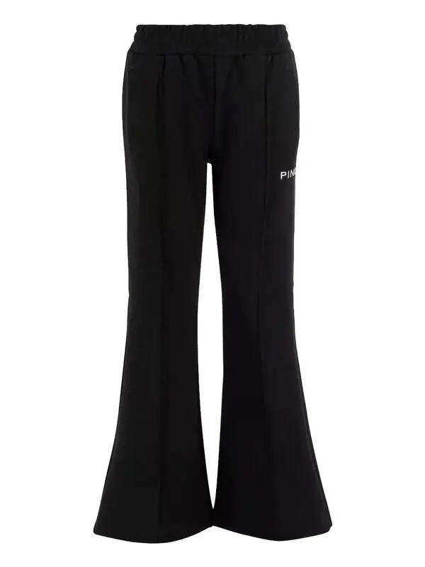 Pinko Logo-embroidered Flared Trousers - Black