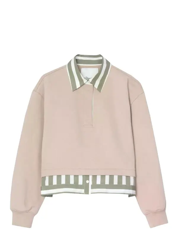 3.1 Phillip Lim Polo-neck Striped-panel Top - Neutrals