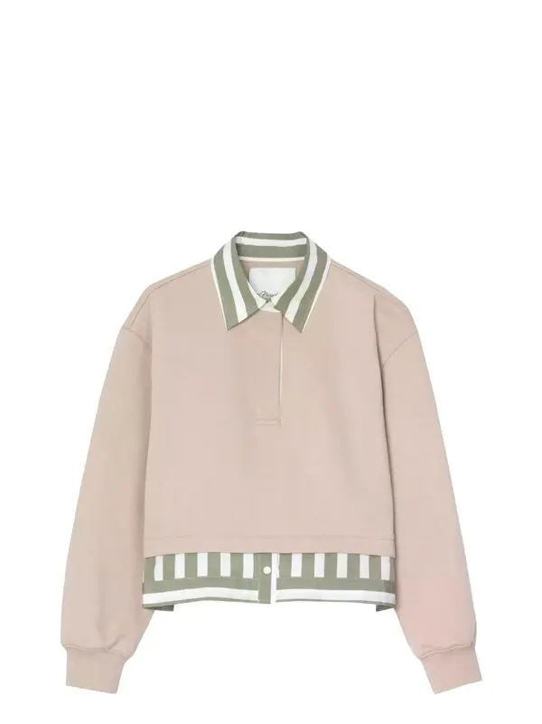 3.1 Phillip Lim Polo-neck Striped-panel Top - Neutrals