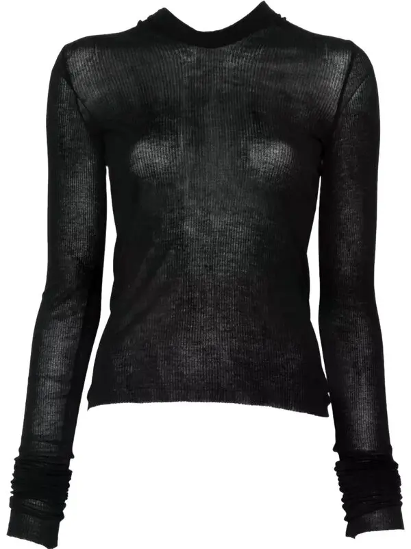 Rick Owens Ribbed-knit Long-sleeve T-shirt - Black