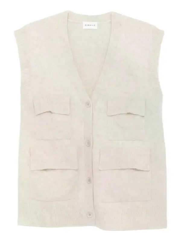 P.a.r.o.s.h Buttoned Sleeveless Cardigan - Neutrals