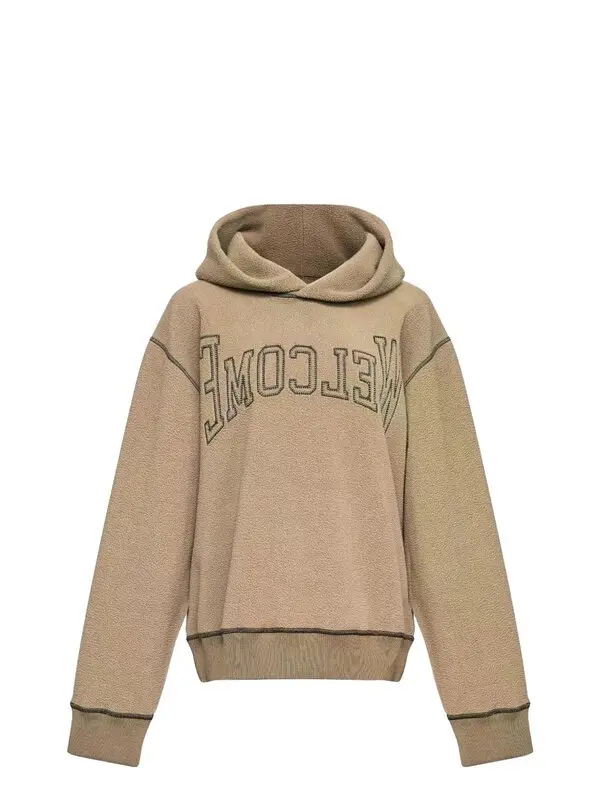 MAISON MARGIELA Slogan-embroidered Hoodie - Neutrals