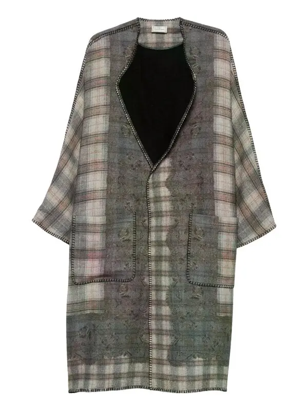 PIERRE-LOUIS MASCIA Checked Coat - Blue