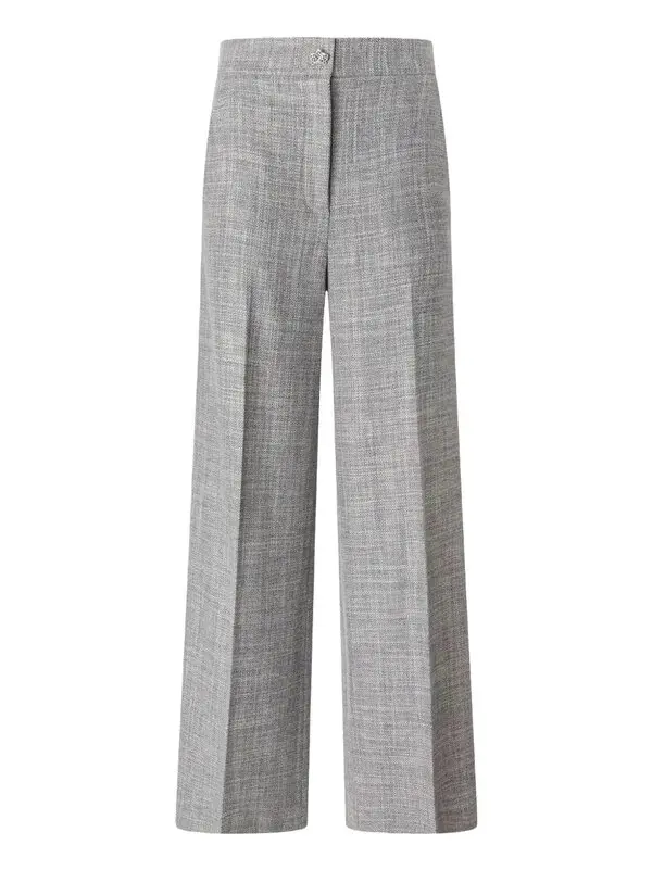GENNY Crown-plaque Wide-leg Trousers - Grey