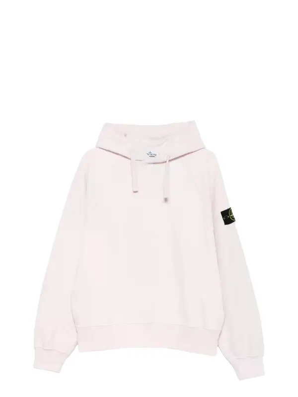Stone Island Logo-patch Hooded Sweater - Pink