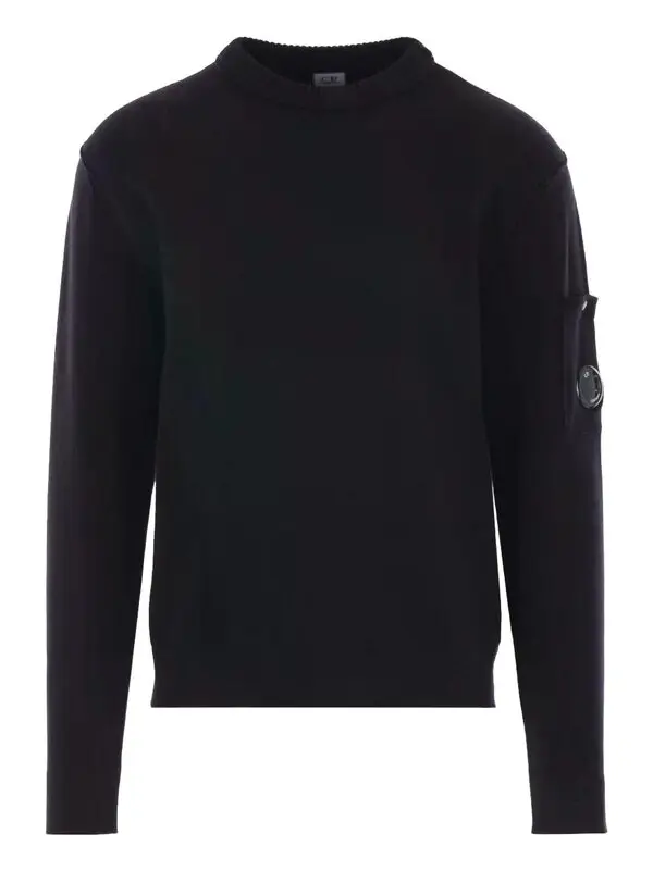 C.P. COMPANY Crew-neck Sweater With Pocket Detail - Black