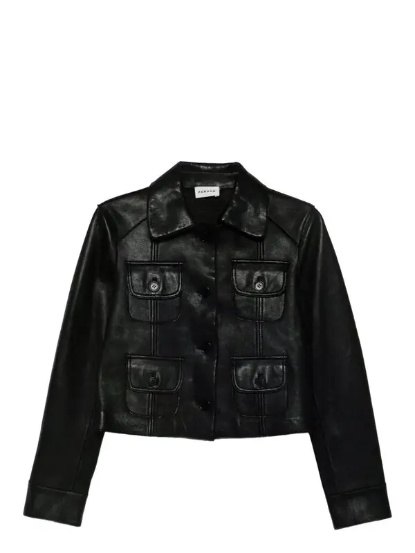 P.a.r.o.s.h Macio Flap-pocket Leather Jacket - Black