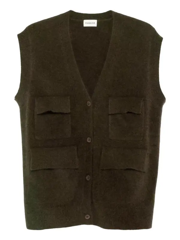 P.a.r.o.s.h Sleeveless Wool Cardigan - Green